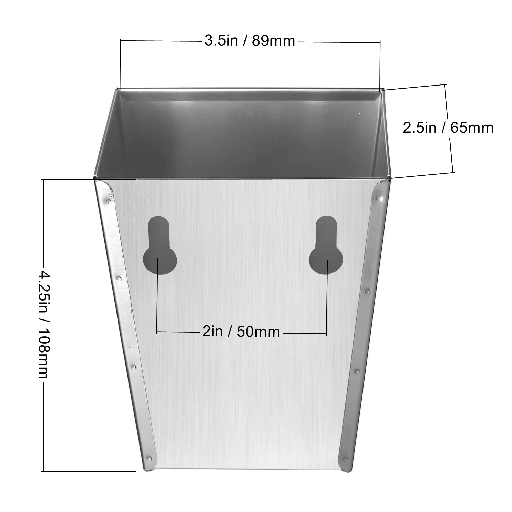 Jumiok Stainless Steel Bottle Cap Catcher Wall Mounted Beer Cap Collector Narrow with Drain Holes (Brushed Silver)