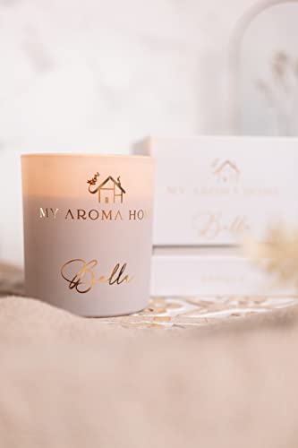 Vanilla Bean | 8 oz | Strong Scented Candles | Natural Soy Candle | Premium Strong Scent | Elegant Glass jar | Metal lid | Designer Gift Box | Long Even Burn | Double Wick