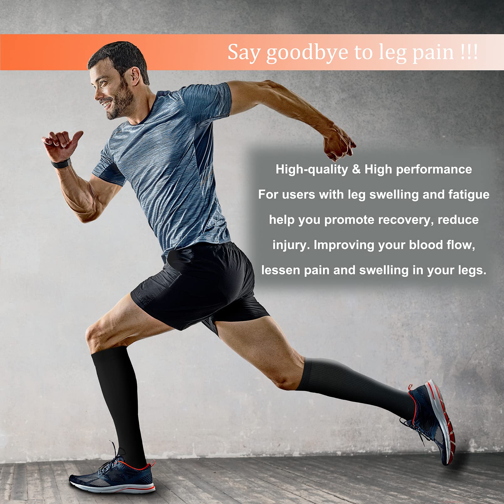 FEYHAY Copper Compression Socks(8 Pairs) for Men & Women 15-20 mmHg is Best Athletic & Daily for Running Flight Travel Climbing(L/XL