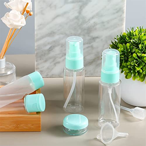 InfantLY Bright 11 Pcs/Set Travel Bottles Kit, 1-2oz TSA Approved Bottle Containers Leak Proof Silicone Squeezable Toiletry Set, Clear PET Flight Size Cosmetic for Shampoo Lotion