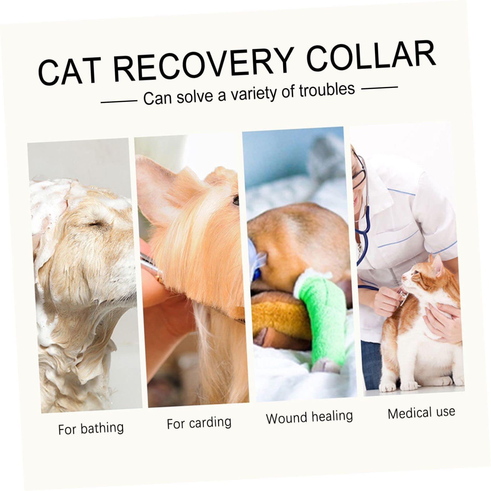 POPETPOP Elizabeth Circle Kitten Collars Adjustable Puppy Collars for Litter Dog Collars for Puppies Cat Recovery Collar Cat Recovery Neck Cone Cat Kitten Recovery Collar Pets Puppy Cone