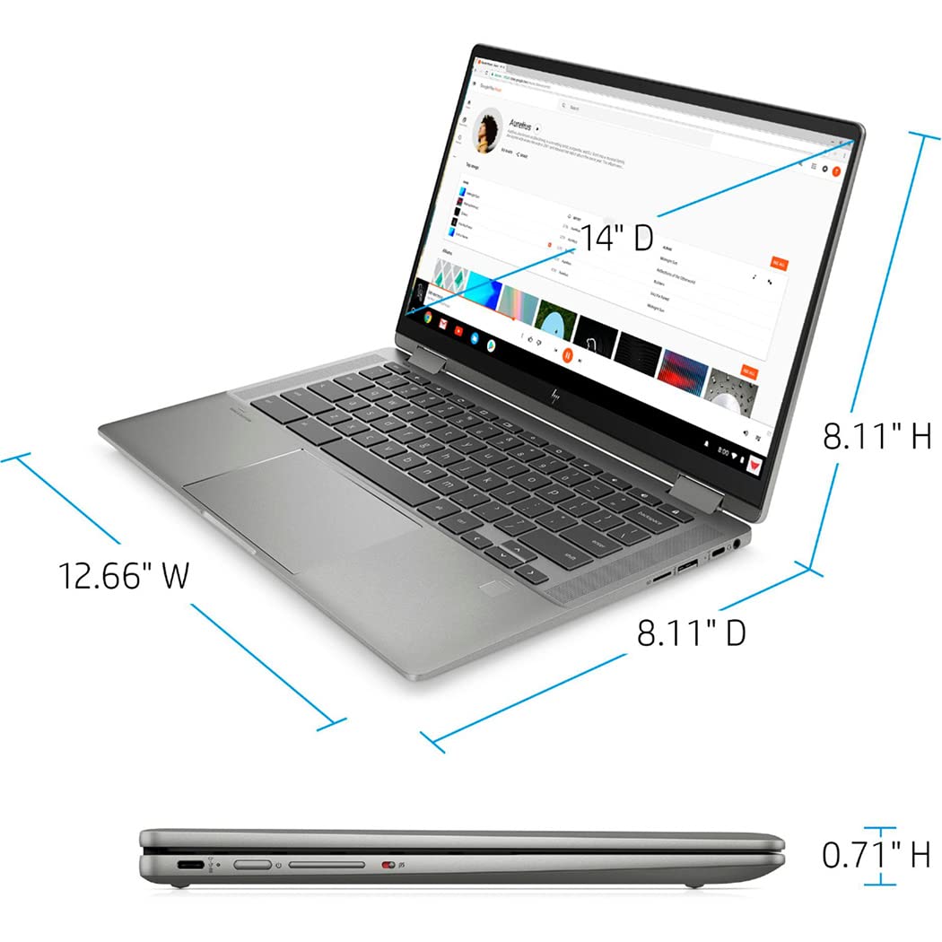 HP Chromebook x360 Touchscreen Laptop 2in1 14inch FHD IPS Display | Intel Core i3-1115G4 | 8GB RAM | 160GB Space | Backlit Keyboard | WiFi 6 | USB-C | Google Chrome |Long Battery Life