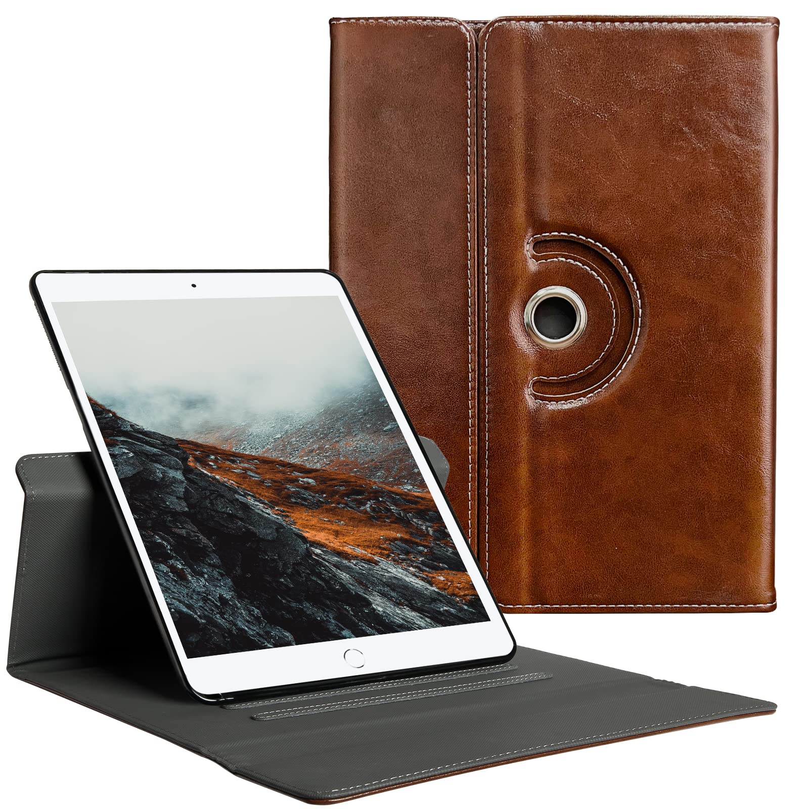 KUAELEN iPad Mini 5/4/3/2/1 Case 7.9 Inch, Premium PU Leather 360 Degree Rotating Protective Cover with Magnetic Closure, Auto Sleep/Wake, (Brown