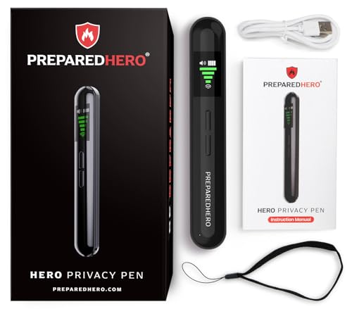 Hero Privacy Pen - 1 Pack - Hidden Camera Detector, Anti Spy, GPS Tracker Detector, Portable RF Signal Finder for Airbnb, Hotels, Bathroom, Home, Office