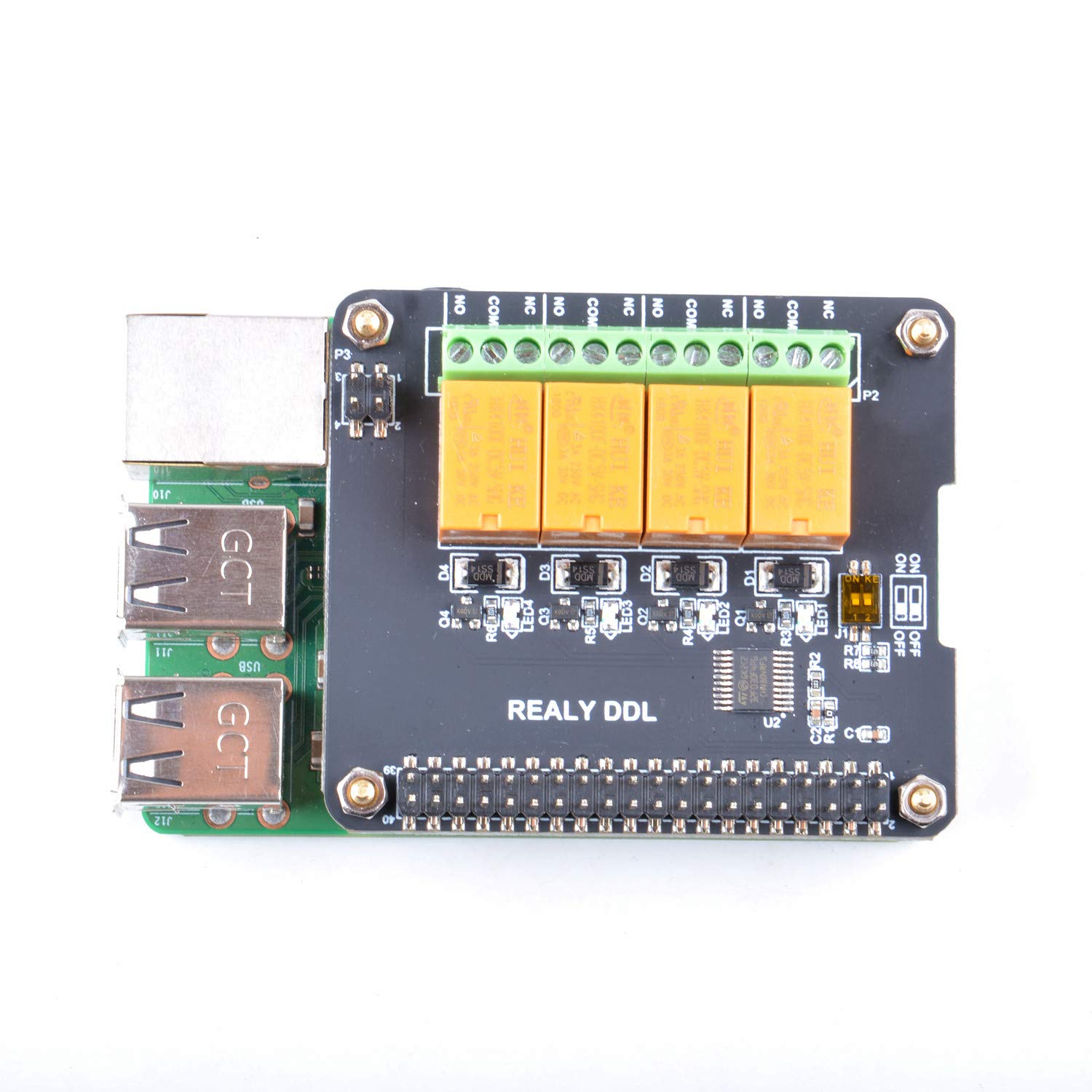 GeeekPi 4 Channel Relay Board Module for Raspberry Pi, Power Relay Module for Raspberry Pi 4B & Raspberry Pi 3 Model B+ & Raspberry Pi 3/2 Model B (No Programming Required/Programmable)