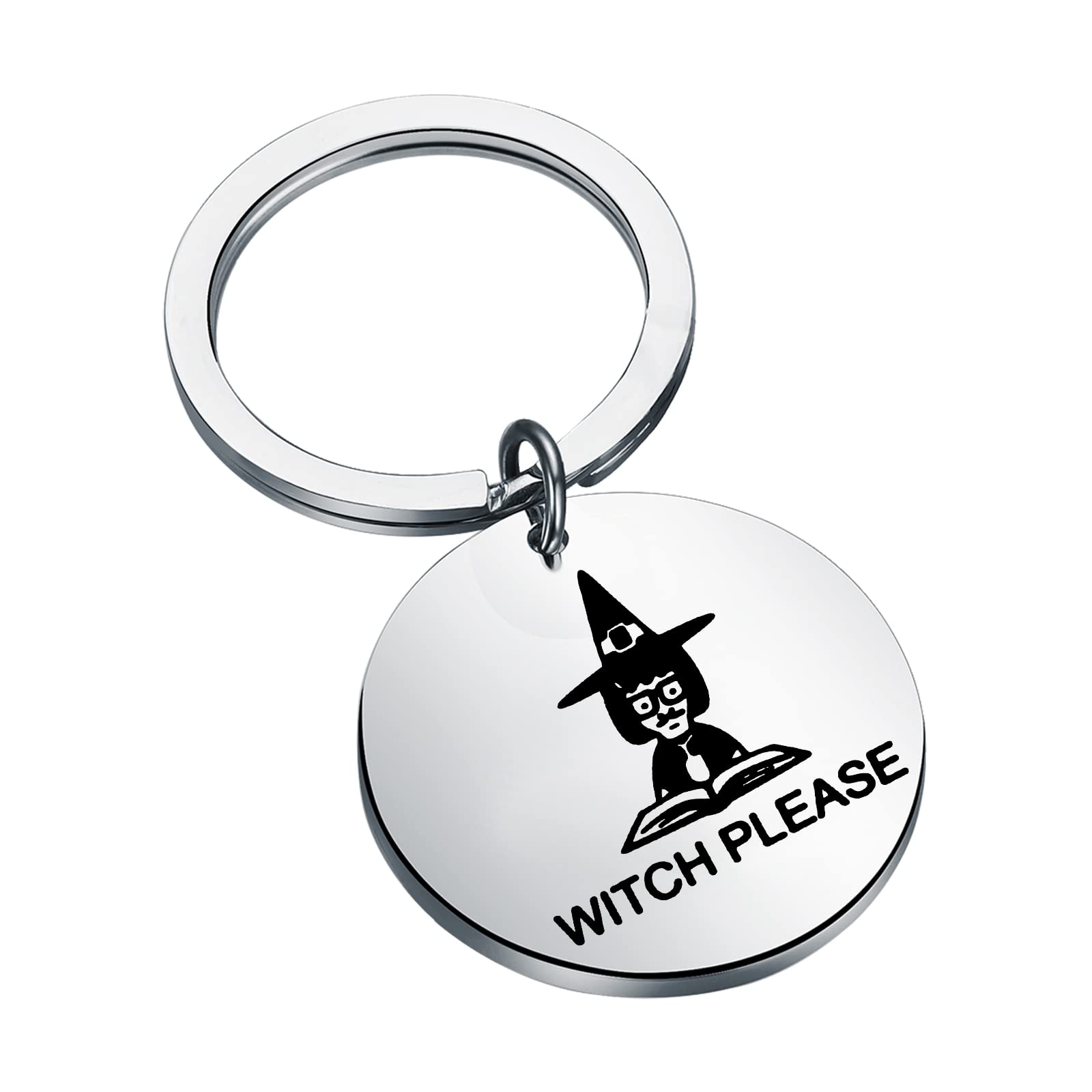 FOTAP Witch Please Keychian Bob's Burger Inspired Gift Tina Witch Gift Tina Quote Gift Tina Witchy Gift Gag gift (Witch Please key)
