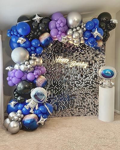 HOUSE OF PARTY Silver Shimmer Wall Backdrop -36 Panels Square Sequin Shimmer Backdrop for Birthday Wedding Anniversary Engagement Baby Shower & Bachelorette Decorations Party