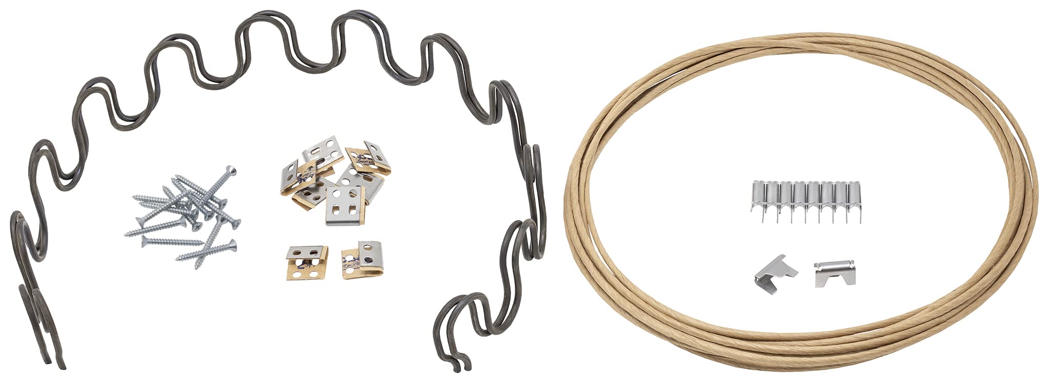 House2Home 25" Couch Spring Repair Kit to Fix Sofa Support for Sagging Cushions - Includes 2pk of Springs, Upholstery Spring Clips, Seat Spring Stay Wire, Screws, and Installation Instructions