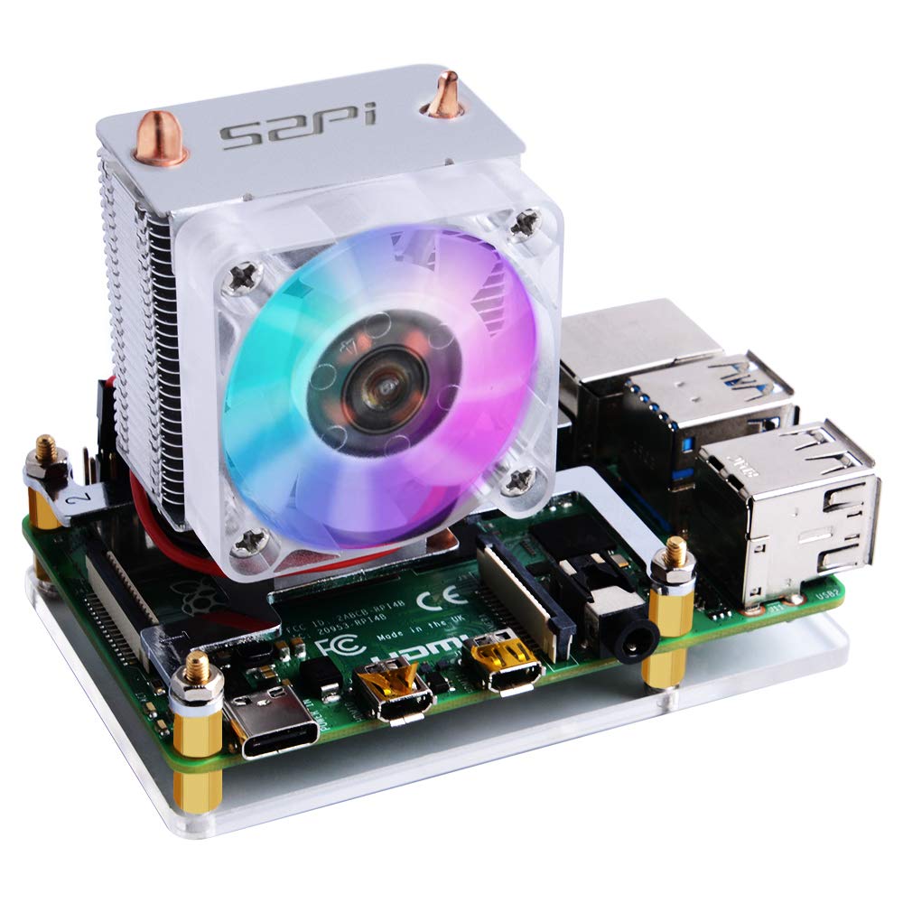 GeeekPi ICE Tower Cooler for Raspberry Pi, Cooling Fan for Raspberry Pi, RGB Cooling Fan with Heatsink for Raspberry Pi 4 Model B & Raspberry Pi 3B+ & Raspberry Pi 3 Model B