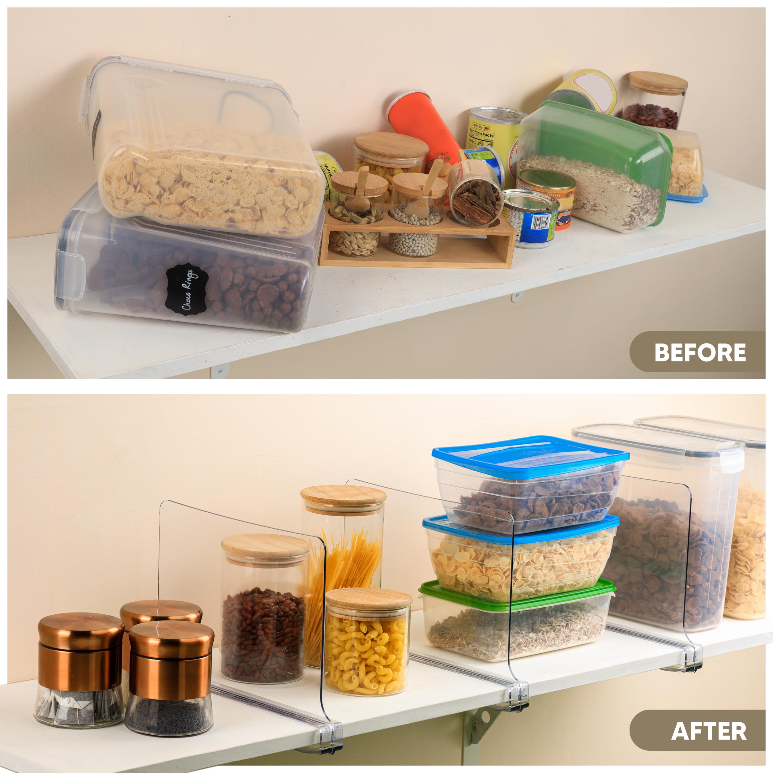 Utopia Home 8 Pack Acrylic Shelf Dividers for Closet Organizers and Storage - Closet Shelf Organizer for Clothes Storage and Organization - Clear Closet Dividers for Clothes, Purse, Handbags