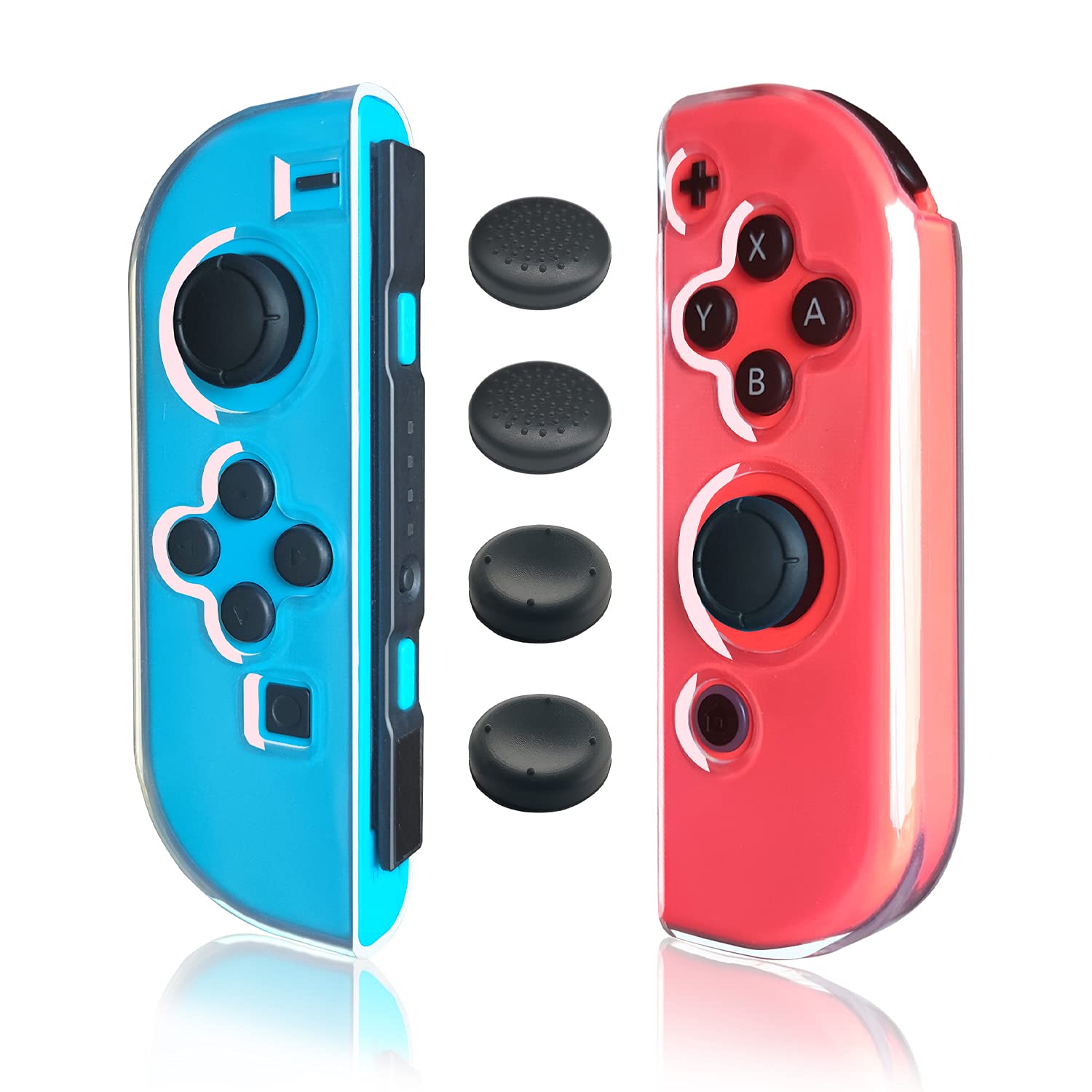 Ferkurn Switch Joycon Cover Case Joy Con Cover JoyCon Grip Cover Protector Switch Controller Cover Case Joy-Con Skin Joycons Skin Shell with 4 Switch Joycon Silicone Grip Cover Thumb Grip Joystick Cap