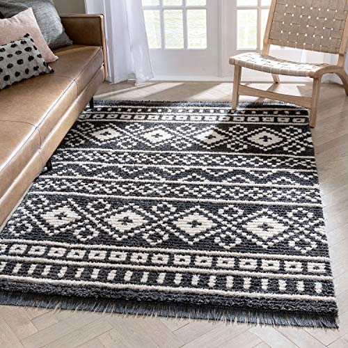 Well Woven Nakoma Grey Tribal Diamond Pattern Area Rug 8x10 (7'10" x 9'10")