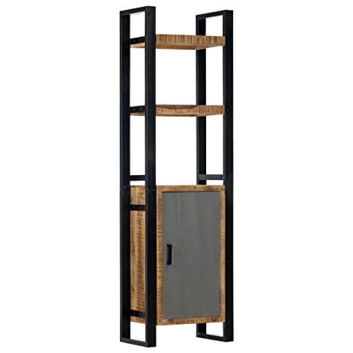WHOPBXGAD Bookshelf,Wooden Bookcase, Open Bookcase Suitable for Home Office, Living Room and Bedroom,19.7"x11.8"x66.9" Solid Mango Wood