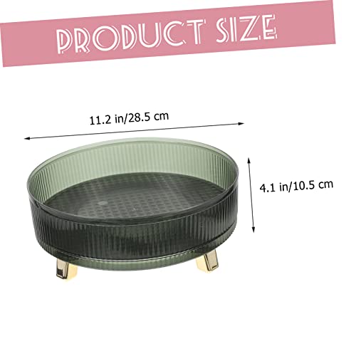 FRCOLOR 2pcs Rotating Storage Tray Skincare Holder Cosmetics Holder Tray Turning Desktop Organizer Makeup Carousel Rotating Kitchen Spice Rack High Capacity to Rotate The pet Brush Holder