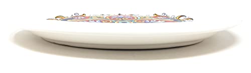 Nova Deruta Small Oval Serving Dish Plate, Red Hearts Floral and Spirals, Made in Italy, Italian Exclusively Handcrafted Earthenware for Sur La Table, Deruta Region Artwork, Tray 9.5" x 6.75"