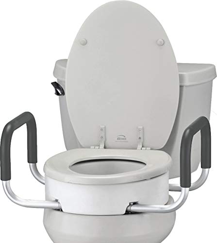 NOVA Medical Products Toilet Seat Riser with Handles, White