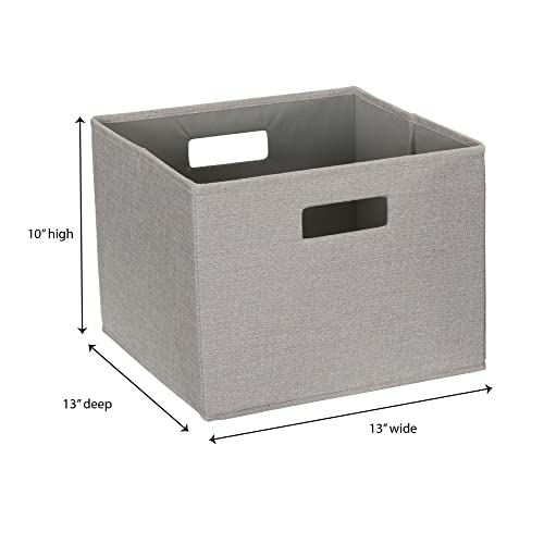 Household Essentials Fabric Storage Bins 2 Piece Set, Strong Poly-Woven Fabric, Sturdy Chipboard Sides