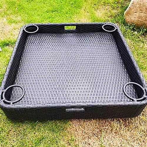 Floating Tray Floating Serving Tray Luxury Floating Tray Table & Bar, Swimming Pool Floating Plate for Sandbars, Spas, & Parties (Color : Brown)