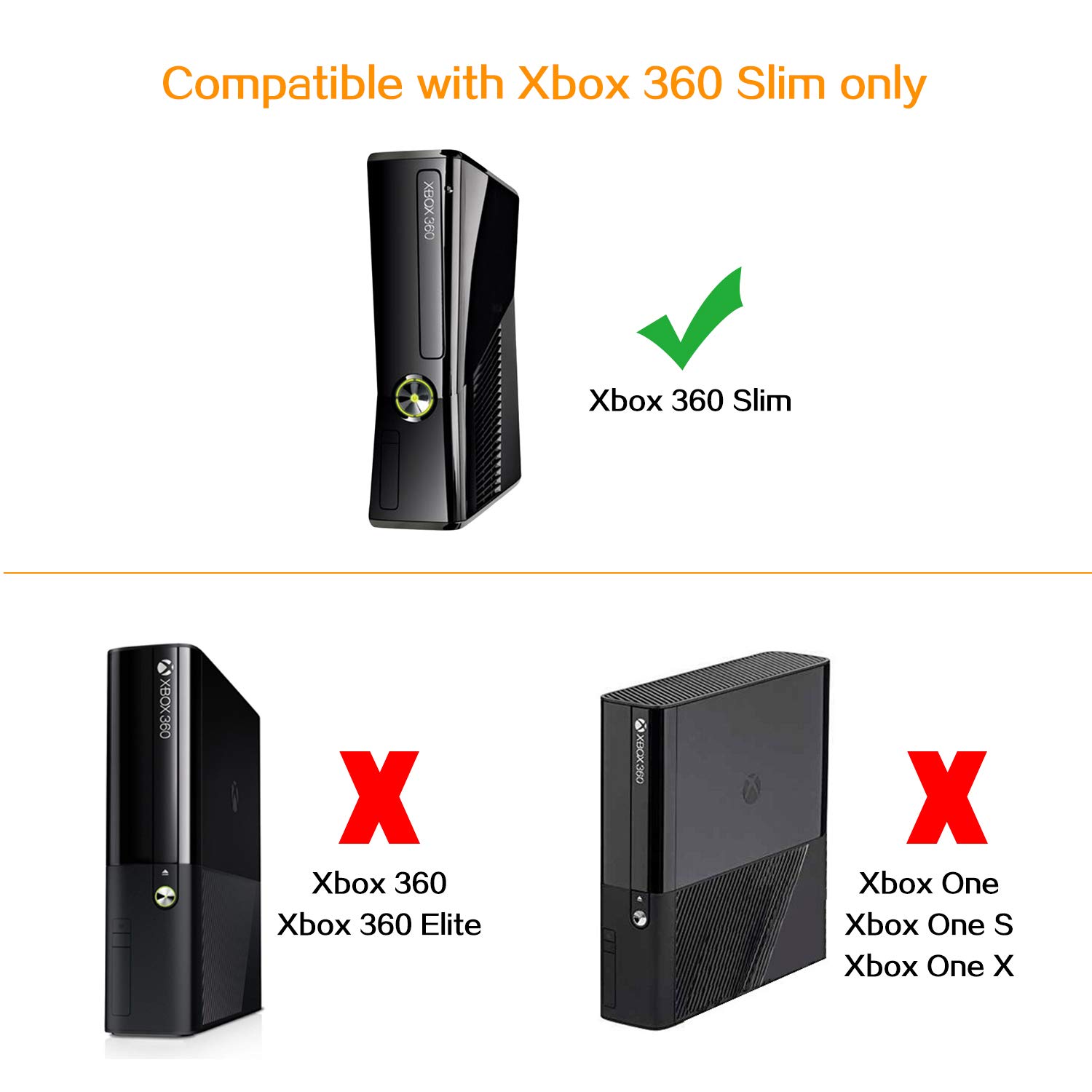 Fancy Buying AC Adapter with Cable for Xbox 360 Slim Power Supply Charger Brick (Black)