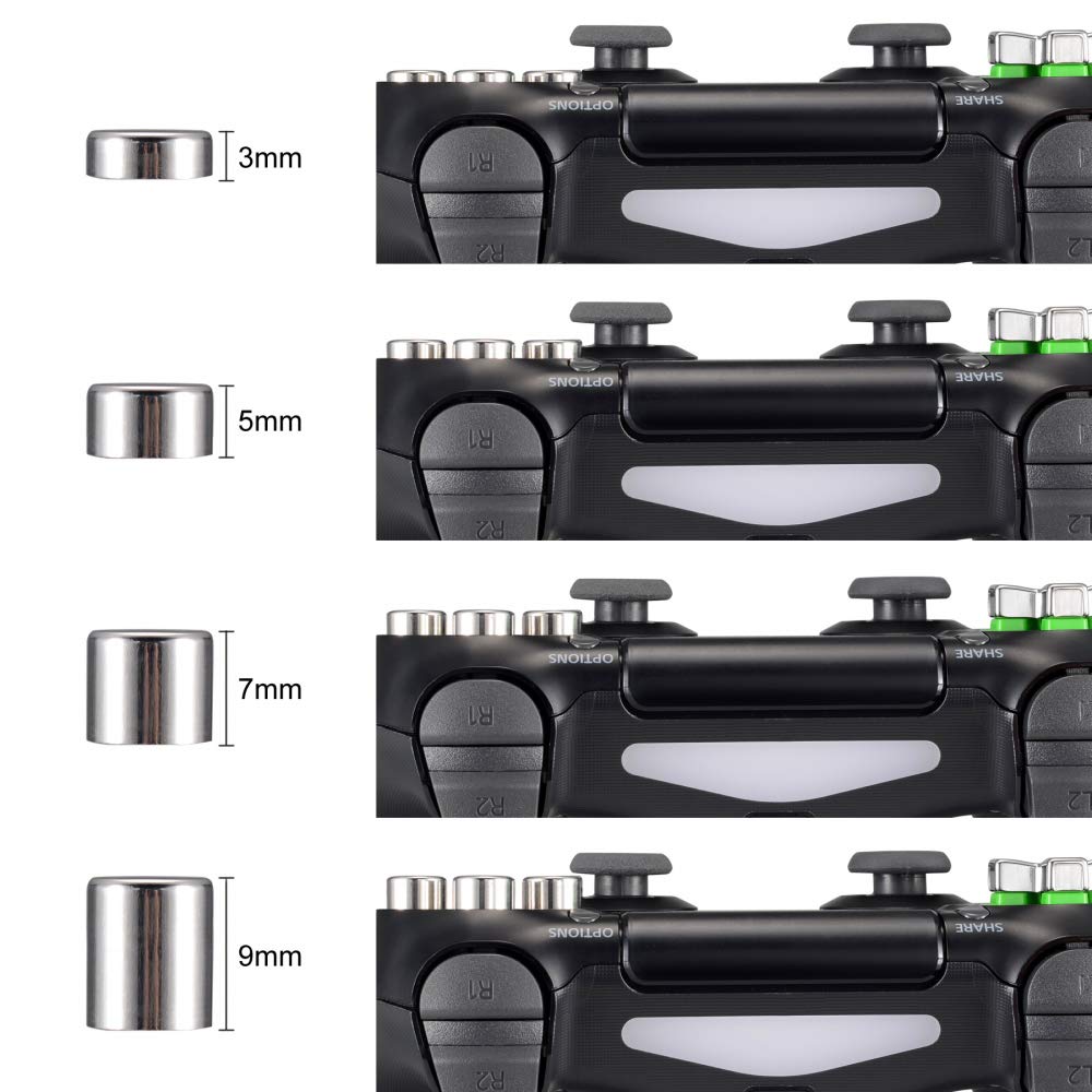 eXtremeRate Magnetic Metal Bullet Buttons for PS4 Controller, Adjustable D-pad Dpads, Repair Kit Replacement Parts for PS4 Slim Pro Controllers (23 in 1)