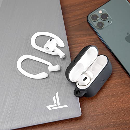 WC HookZ Combo Pack - Upgraded Over-Ear Hooks for AirPods Pro - 2 Pairs of Large & Small Size Included in Package Made by Wicked Cushions | Winter White & Mixed Marble