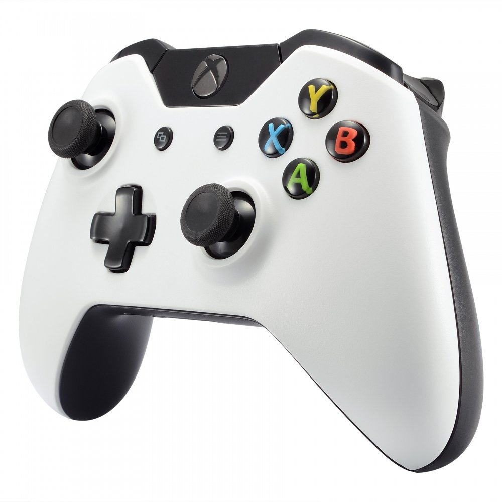 eXtremeRate Matte Solid White Front Top Up Shell Case Faceplate for Xbox One Controller