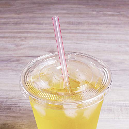 Karat C9006 7.5" Jumbo Straws (5mm Diameter), Poly-Wrapped, Assorted, Striped Colors (Case of 8000)