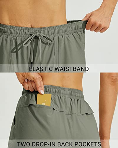 Willit Women's 5" Hiking Shorts Golf Athletic Outdoor Shorts Quick Dry Workout Summer Water Shorts with Pockets Sage Green M