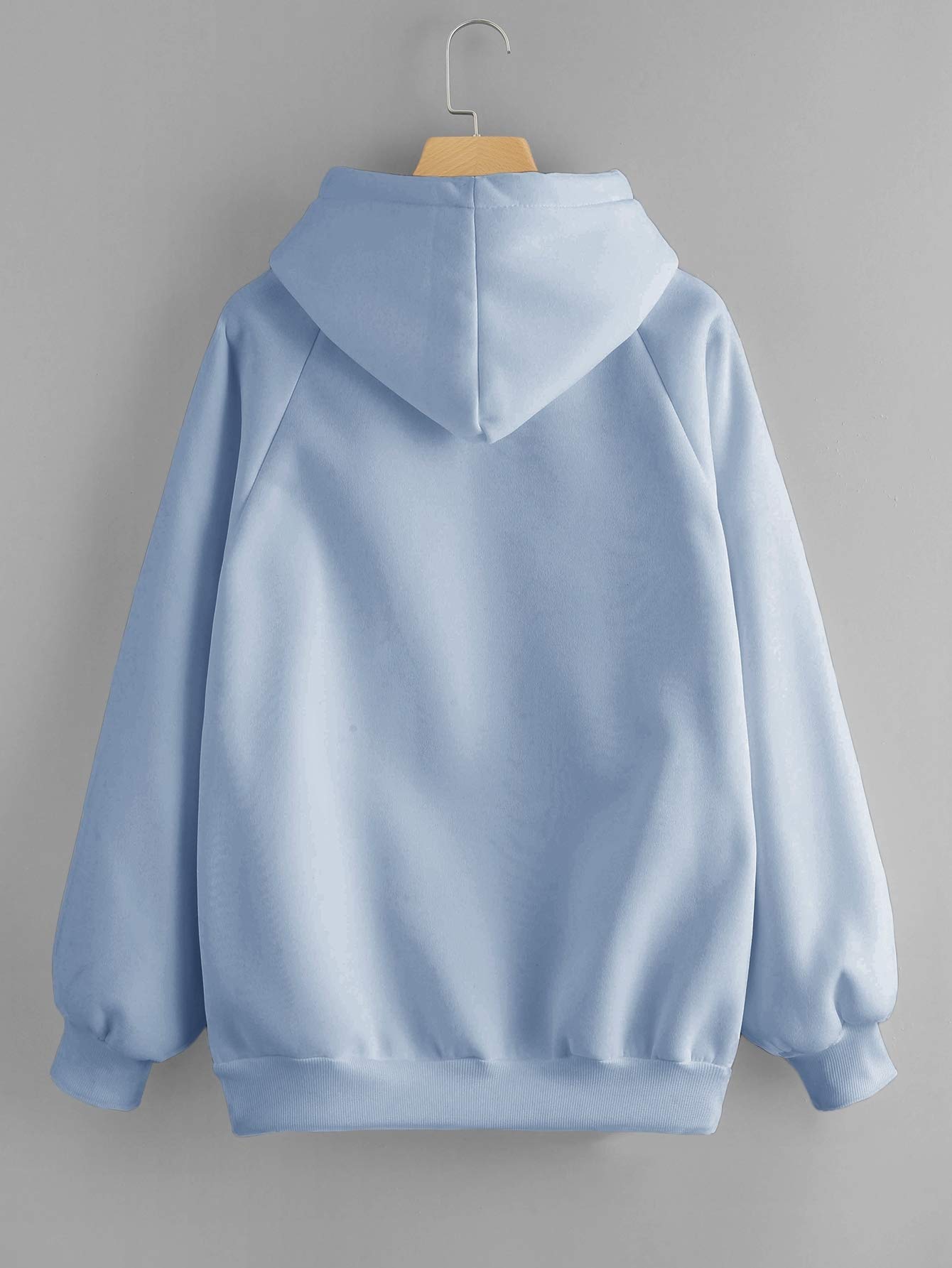 Floerns Women's Casual Long Sleeve Pullover Hoodie Sweatshirt Tops Blue S