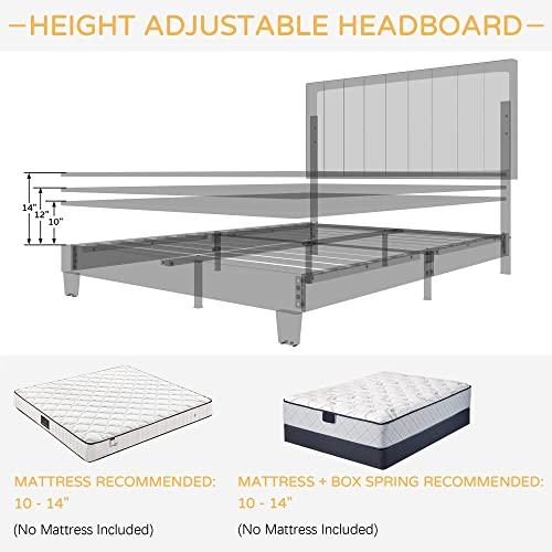 Fangflower Platform Bed Frames,Full Bed Frame with Headboard, Storage Drawers, Strong Wood Slats Support, Noise-Free/No Box Spring Needed/Easy Assembly