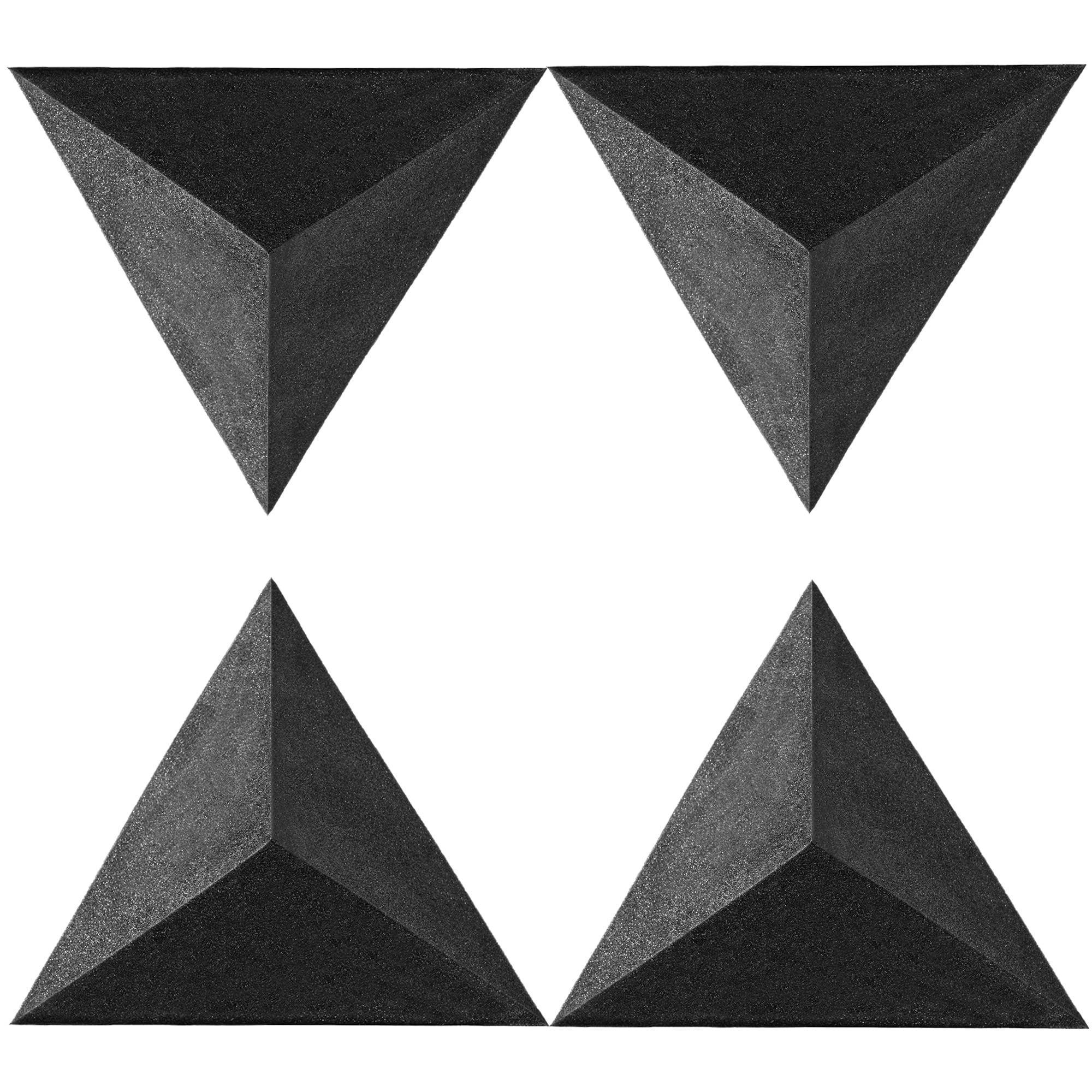 Foroomaco 4 Pack Bass Traps for Ceiling Corner 16.5" Triangle 12" Depth Triangular Pyramid Acoustic Foam Bass Trap Sound Proofing for Home Studio Booth Low to High Frequency Sound Absorption Foam