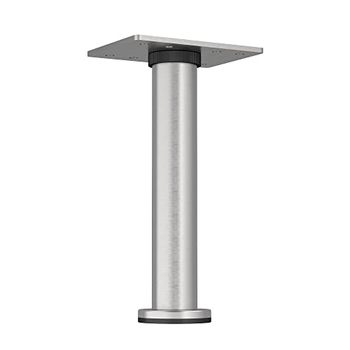Richelieu Hardware 64217150155 5 15/16 in (150 mm) Round Furniture Leg with Levelling Glide, Satin Nickel