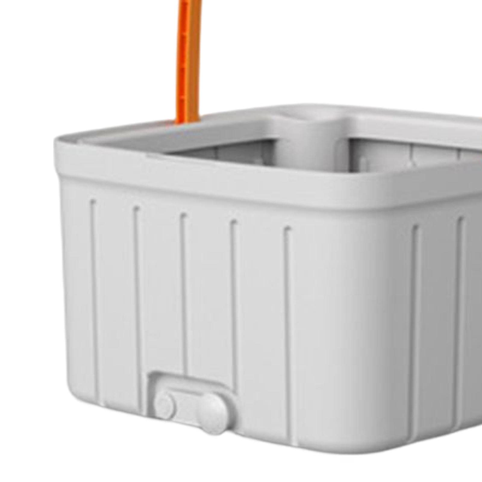 KLKCMS Rotatable Round Flat Floor Mop Bucket Set Rotating Mop Durable Telescopic Mop Handle Extends from 102cm to 128cm for Hardwood Professional, with 4 Pads