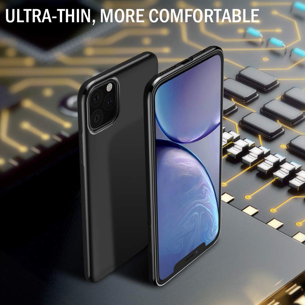 ESTPEAK Compatible with iPhone 11 Magnetic Case 2019,[Invisible Built-in Metal Plate] Ultra Thin Support Magnetic Car Mount,Soft TPU Bumper Case Phone Case Black