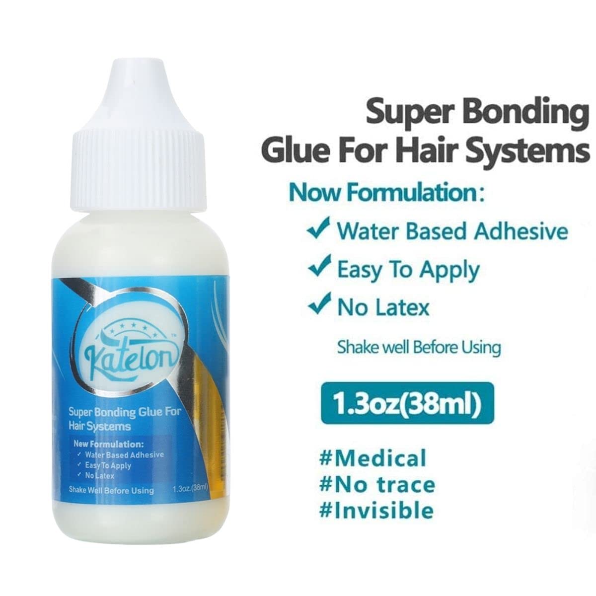 Wig Glue for Front Lace Wig-1.3oz - Invisible Bonding Glue: Extra Moisture Control, Bold Hold Lace Wig Adhesive for Oily Scalps and Cosplay Wig (1 Bottle Glue)