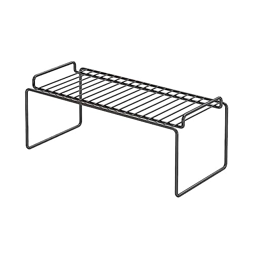 KLKCMS Spice Seasoning Rack Bathroom Organizer Multipurpose under Sink Shelf Cabinet Basket Organizer for Shower Kitchen Countertop Bathroom, L Black