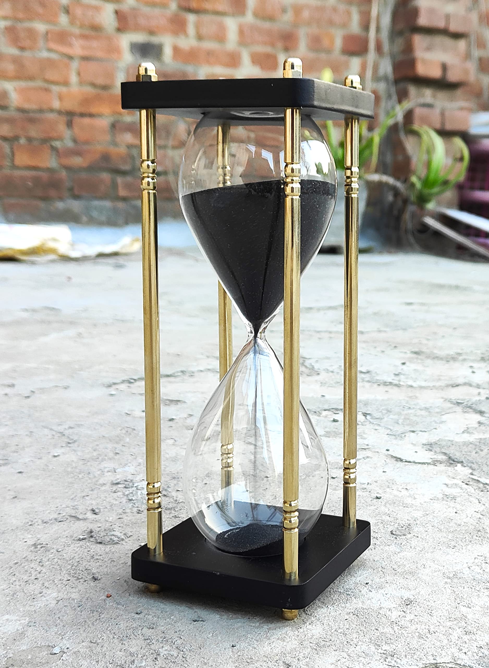 Karv Instruments Solid Brass Bars Decorative 15 Minutes Hourglass