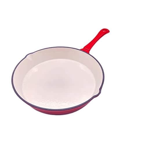 DHTDVD Pan Enameled cast Iron Pan Long Handled Nonstick Pan Kitchen Cookware Saucepan