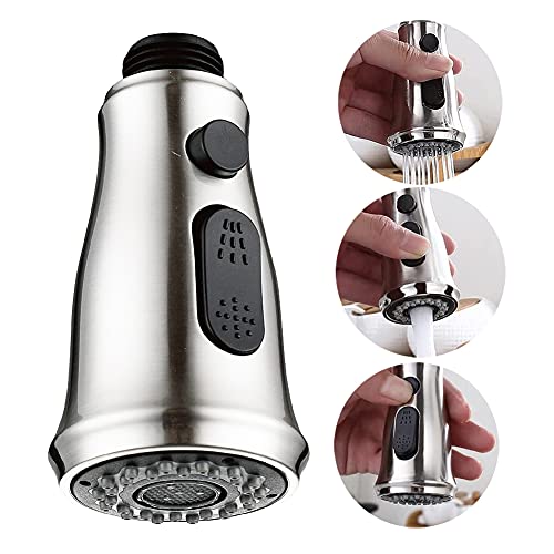 LikeHome Pull Out Spray Head for Pull Down Kitchen Faucet 3 Function Replacement Part for Pull Down Sink in Chrome Finish