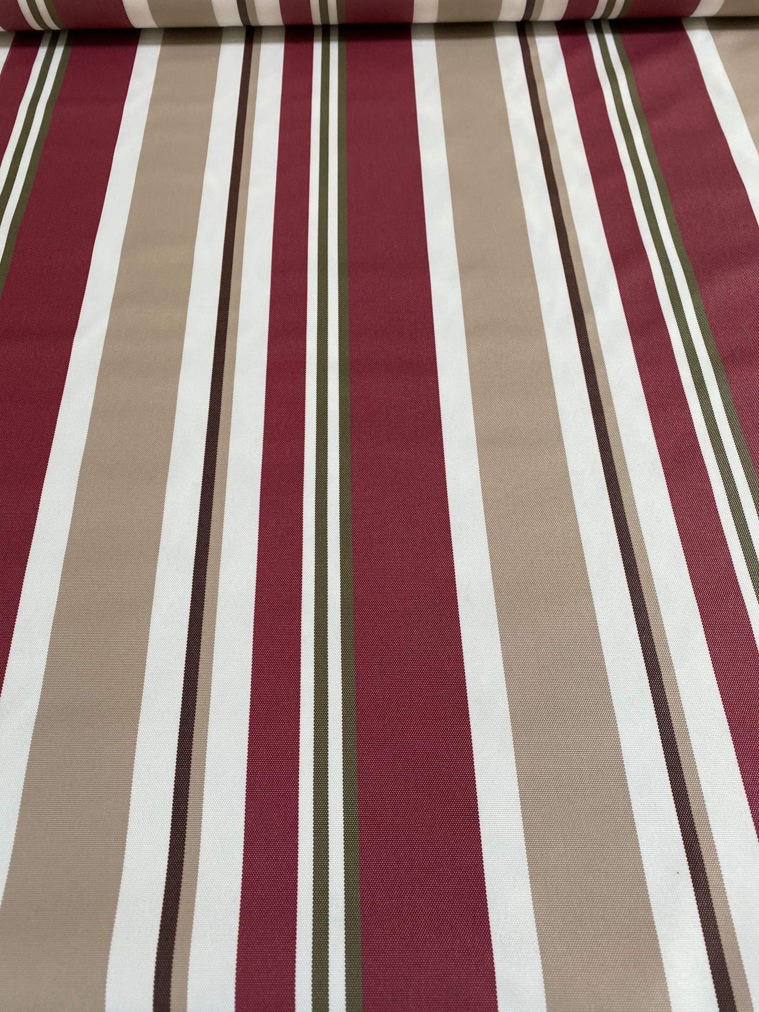 Upholstery Moroccan White on Grey Waterproof Outdoor Canvas Fabric 60" Wide (Burgundy)