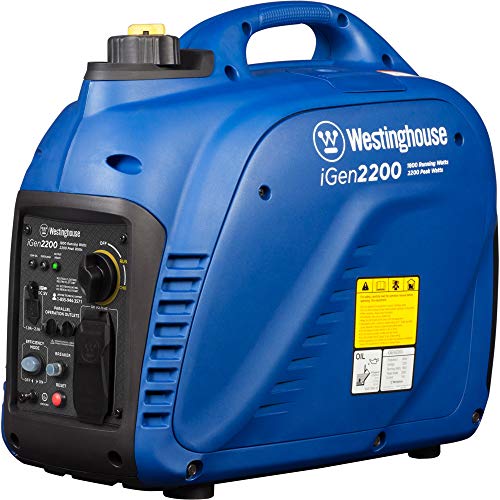 Westinghouse Outdoor Power Equipment 2200 Peak Watt Super Quiet & Lightweight Portable Inverter Generator, Gas Powered, Parallel Capable, Long Run Time