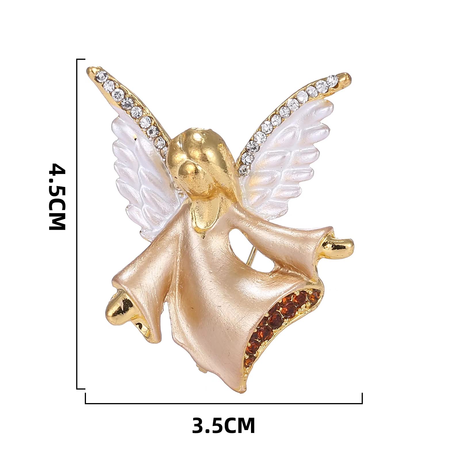 GOLDEN STRAWBERRY 8 PCS Crystal Enamel Women Crystal Angel Brooch Pin Lapel Pins ( 4 Colors)