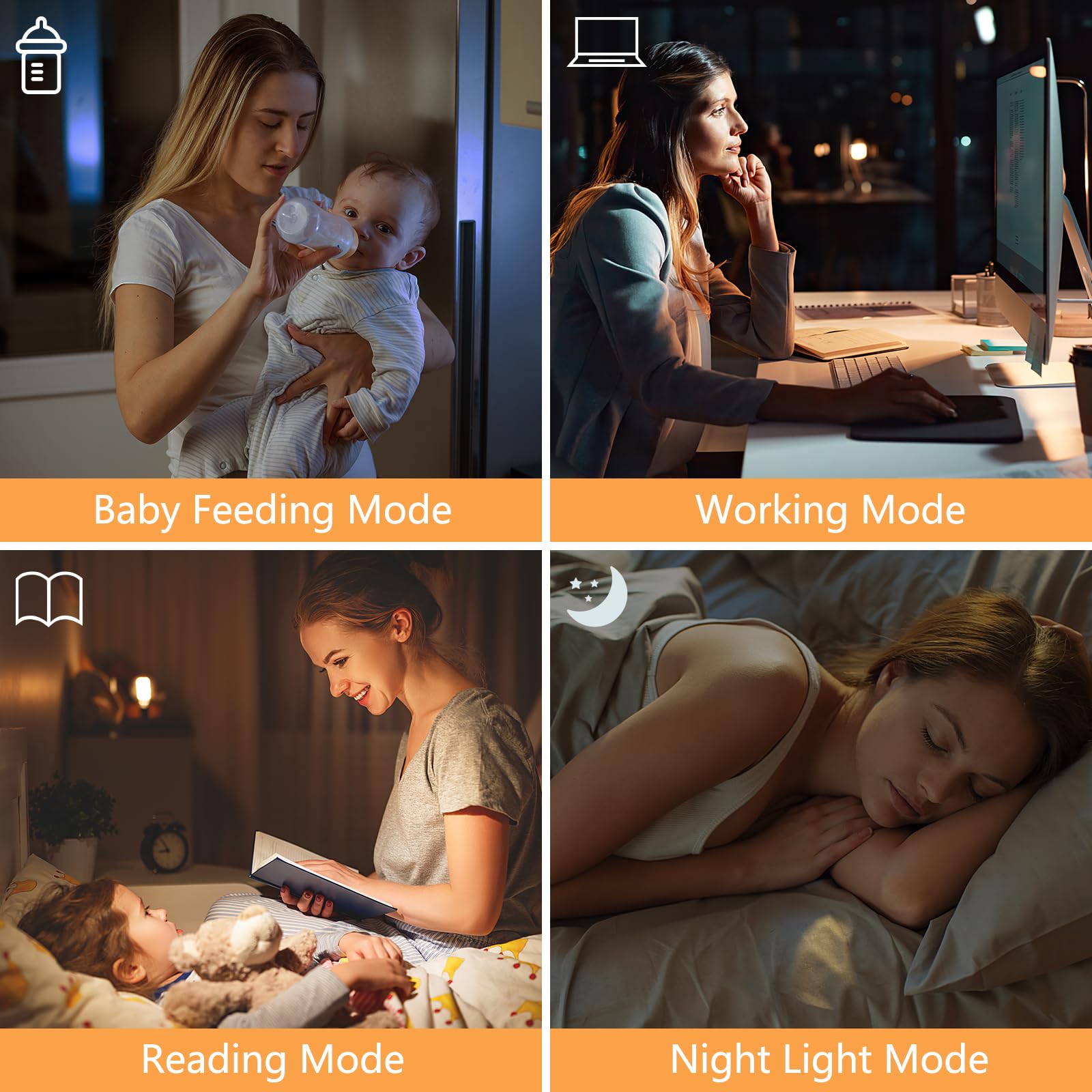 Floor Lamps for Living Room, Modern Standing Lamp, Minimalist Pole Lamp, Stepless Dimmable 9W Bulb Included, Tall Lamp with Linen Shade, Lamps for Bedroom, Office, Kids Room, Reading Light