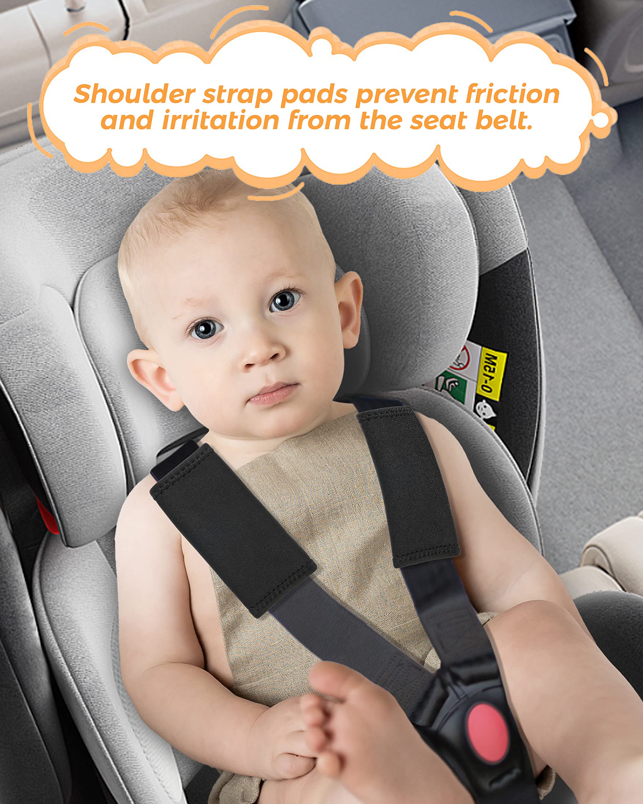 Infant Car Seat Strap Covers,6 Pcs Super Soft Shoulder Strap Pads, Baby Car Seat Cushion, Seat Belt for All Car Seats, Pushchair and Stroller