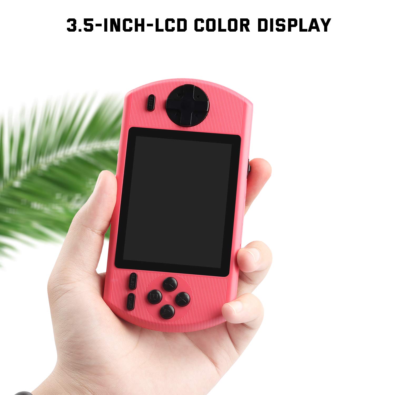 Handheld Game Console, Melusen 500 Classical FC Games 3.5-Inch Screen 1020mAh Rechargeable Battery Portable Retro Video Game Console Support for Connecting TV and Two Players