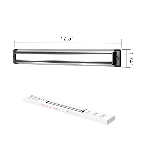 KITCHENDAO Magnetic Knife Rack - 17.5 inch - Knife Holder for Wall with Magnet -Knife Storage Bar Strip - Aluminum - Metal Knives, Utensils and Kitchen Sets Holder