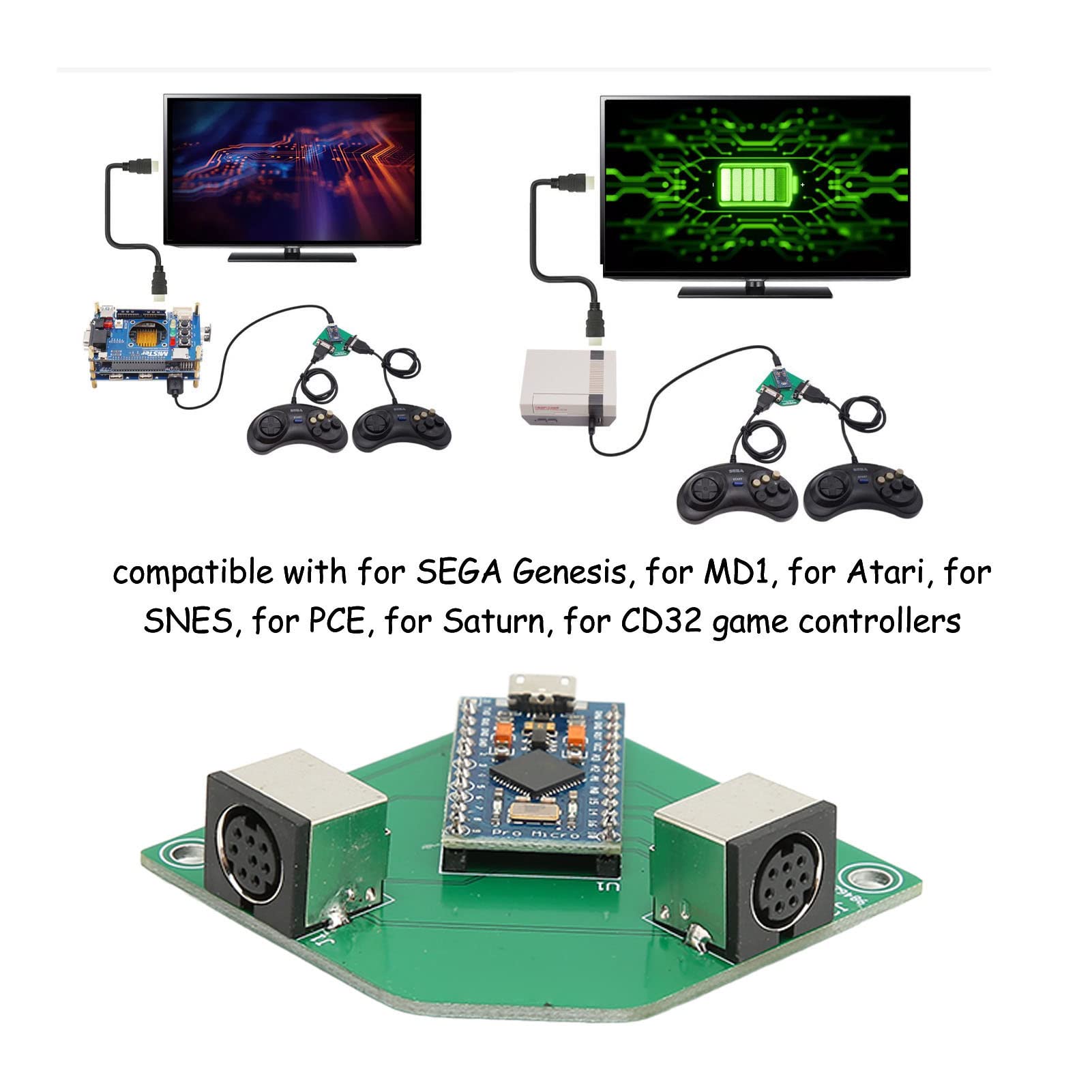 Handle Joysticks USB Adapter, Multifunction Game Controller Compact USB Adapter Easy to Use 1ms/1000Hz for PC (for PCE Handle Adapter)