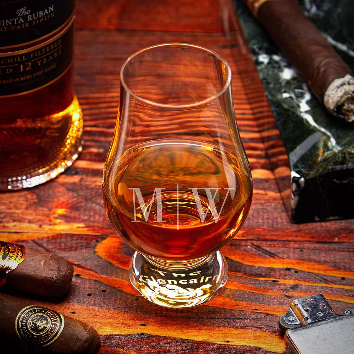 HomeWetBar Personalized Glencairn Whiskey Glass Engraved Whisky Glass