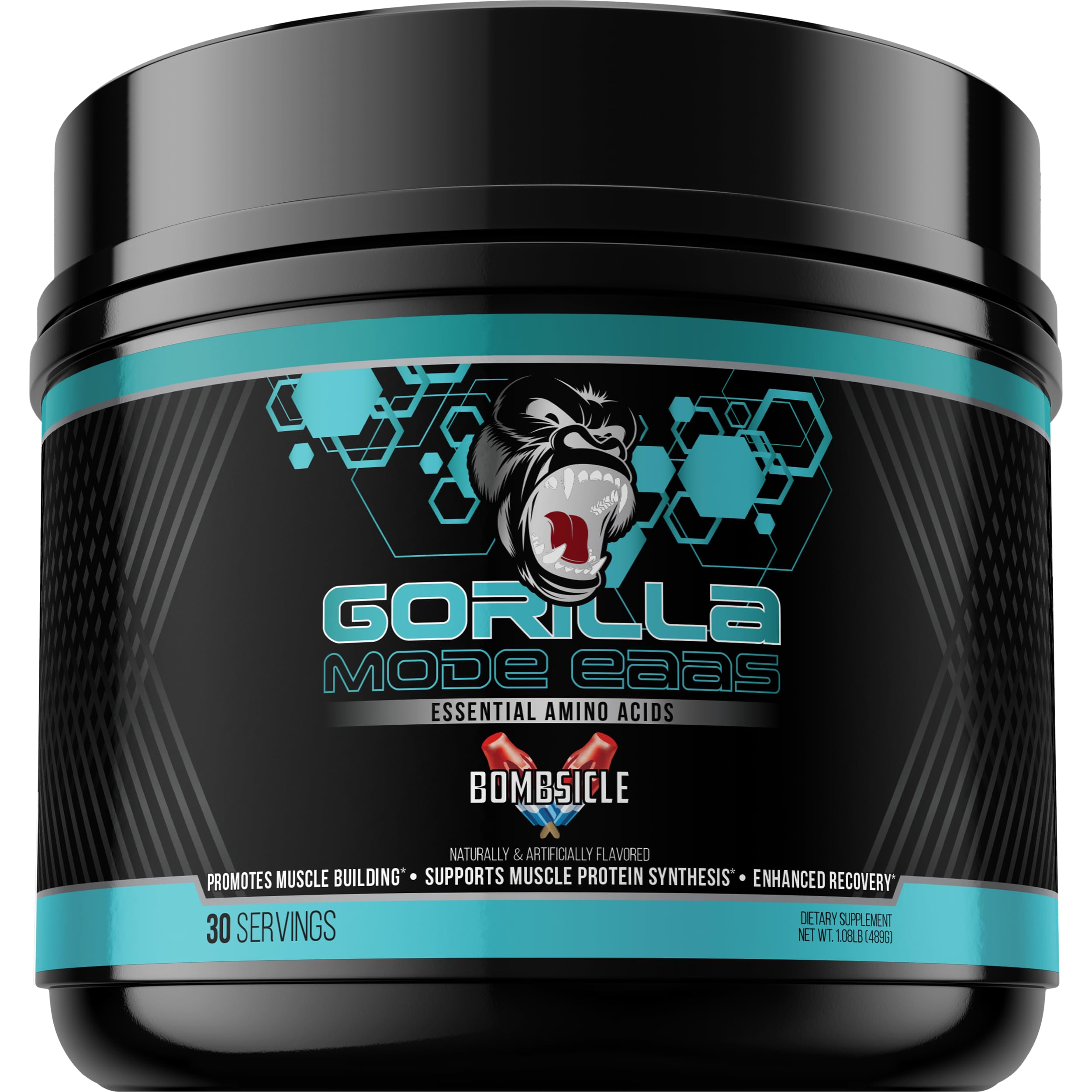 Gorilla Mode EAAs - Essential Amino Acids to Support Muscle Building, Enhanced Recovery, and Protein Synthesis/Use Before, During, or After Your Workout / 492 Grams (Lemon Lime)