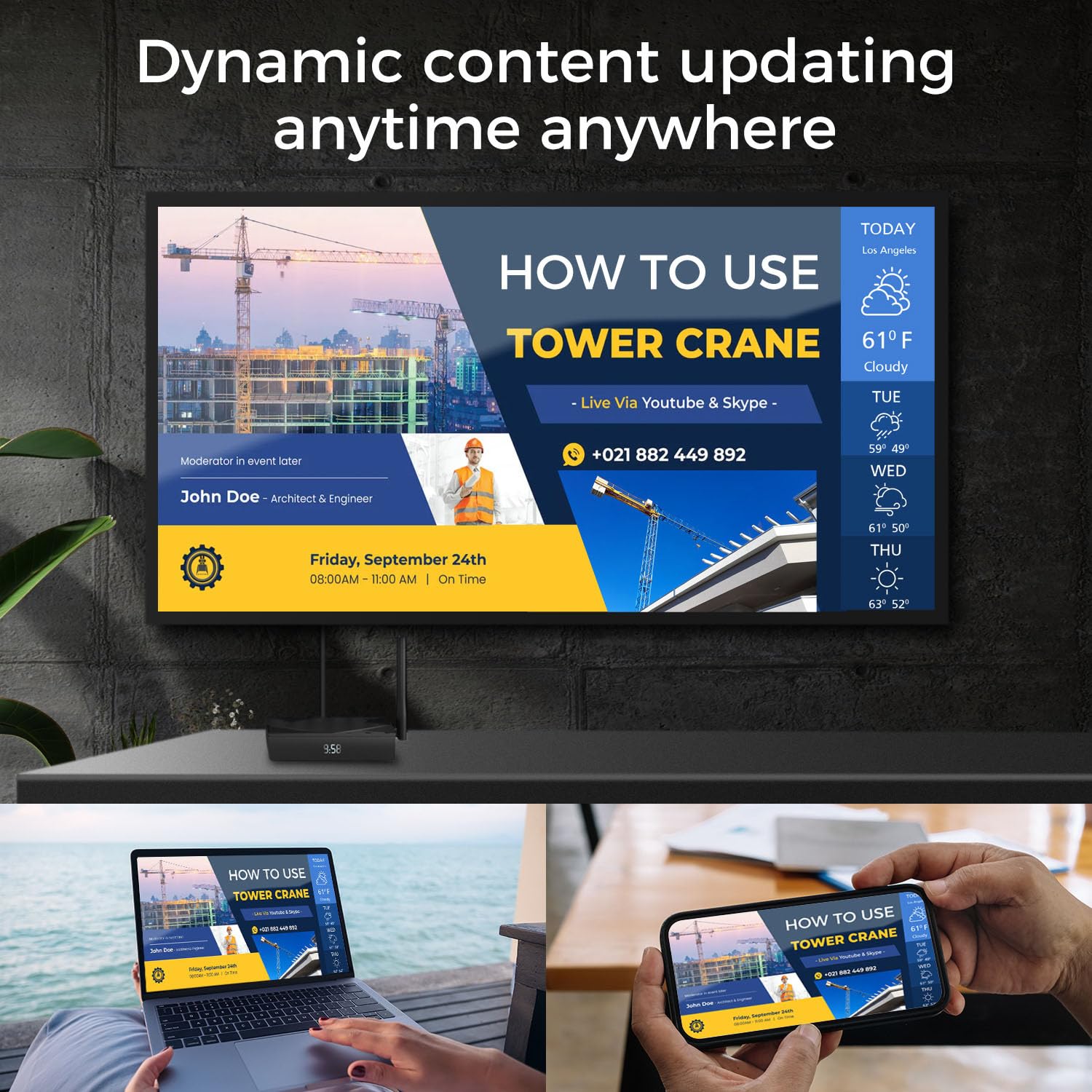 Sungale KWS808 4K Ultra HD Digital Signage Display Box β Remote Cloud Content Management, Affordable Service Plan with Free Trial for Office, Bar, Restaurant, Hotel, and Business